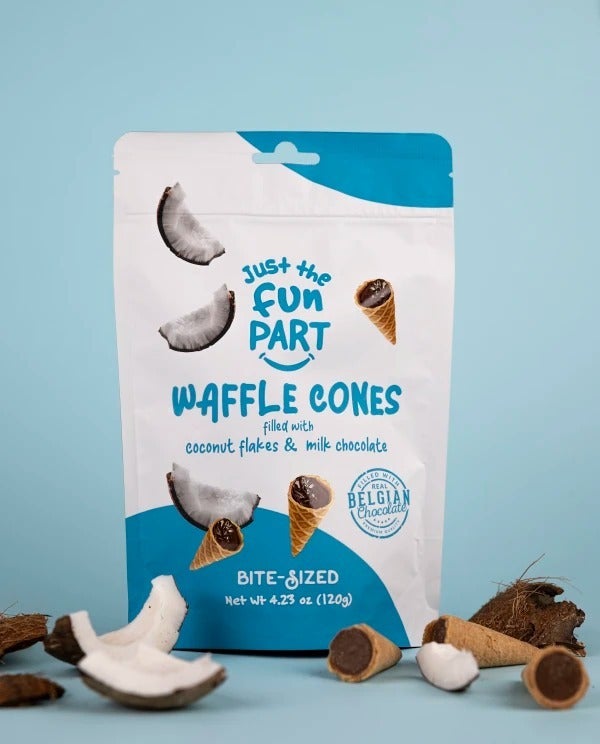 Waffle Cones Coconut Flakes and Milk Chocolate Mable | Sugarless